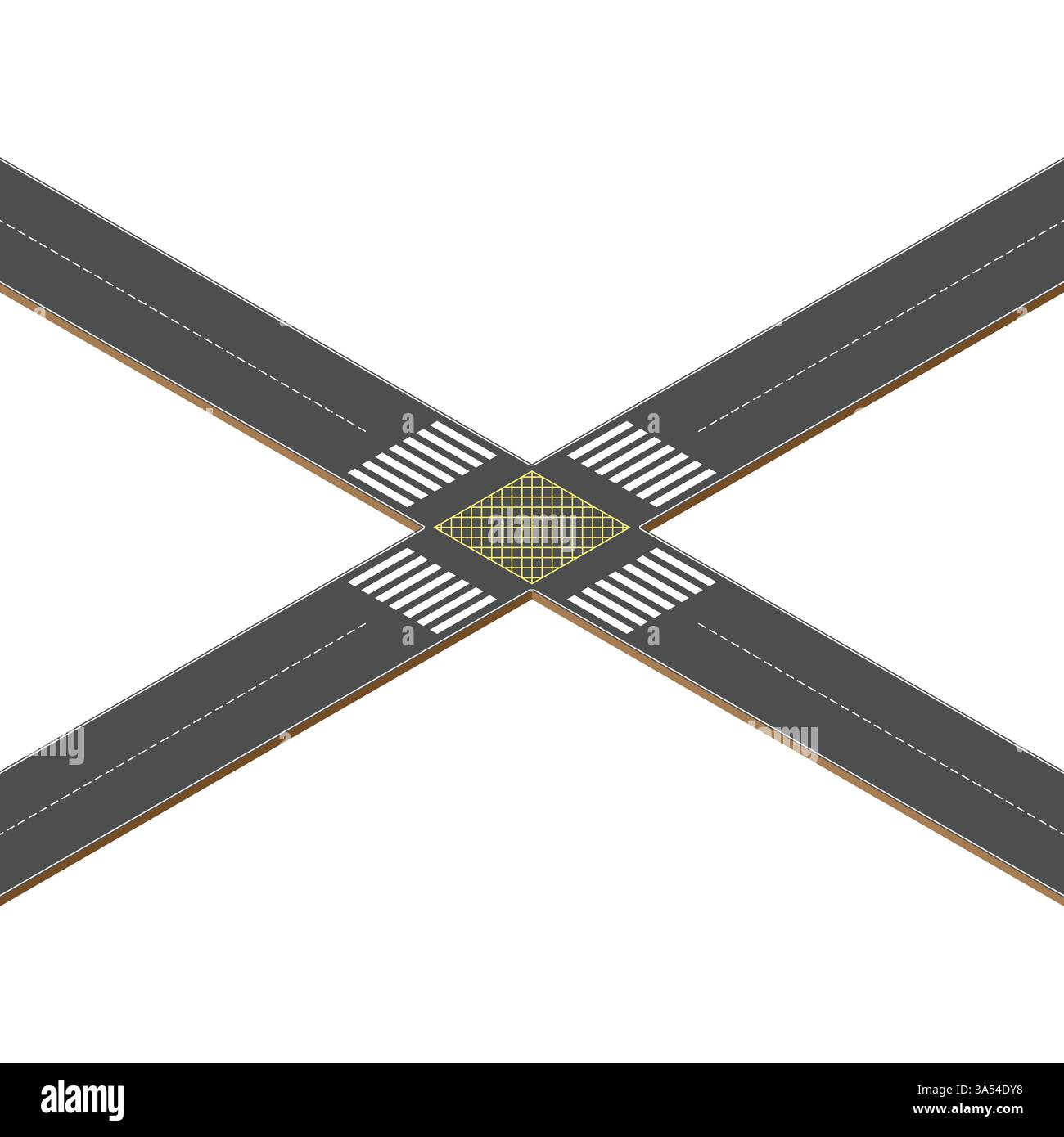 Crossroad road isometric 3d Cut Out Stock Images & Pictures - Alamy