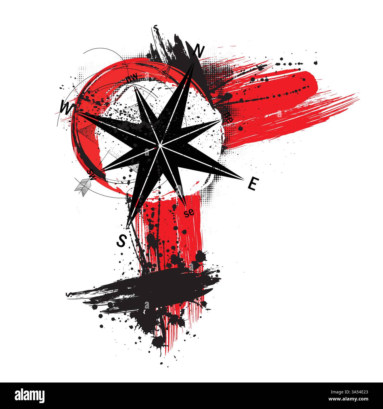 Trash polka windrose grunge design Stock Vector Image & Art - Alamy