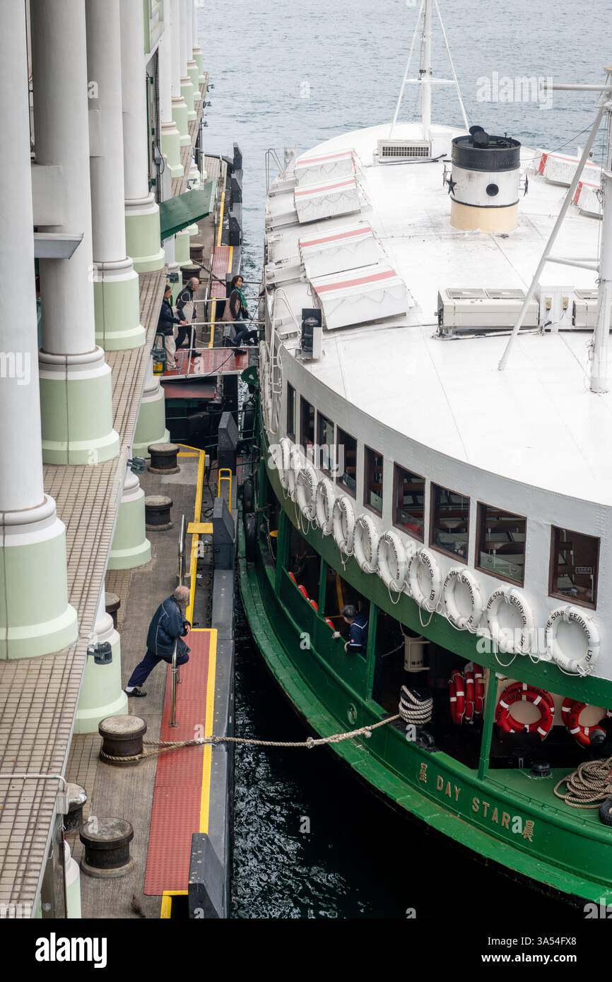 Hong Kong. China- 02.21.2025. A high angle view of a Star Ferry ...