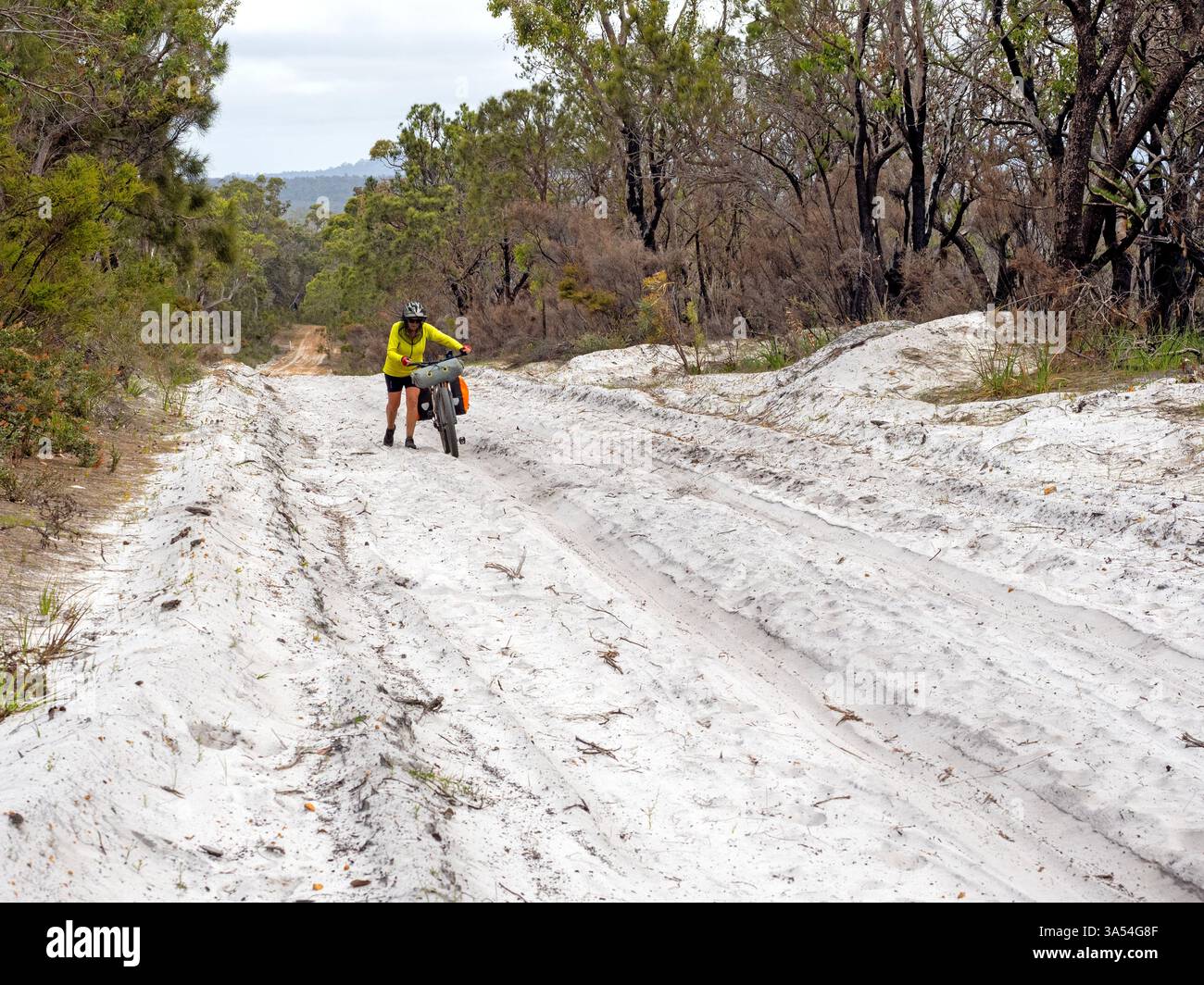 Pushing bike through sand hi-res stock photography and images - Alamy