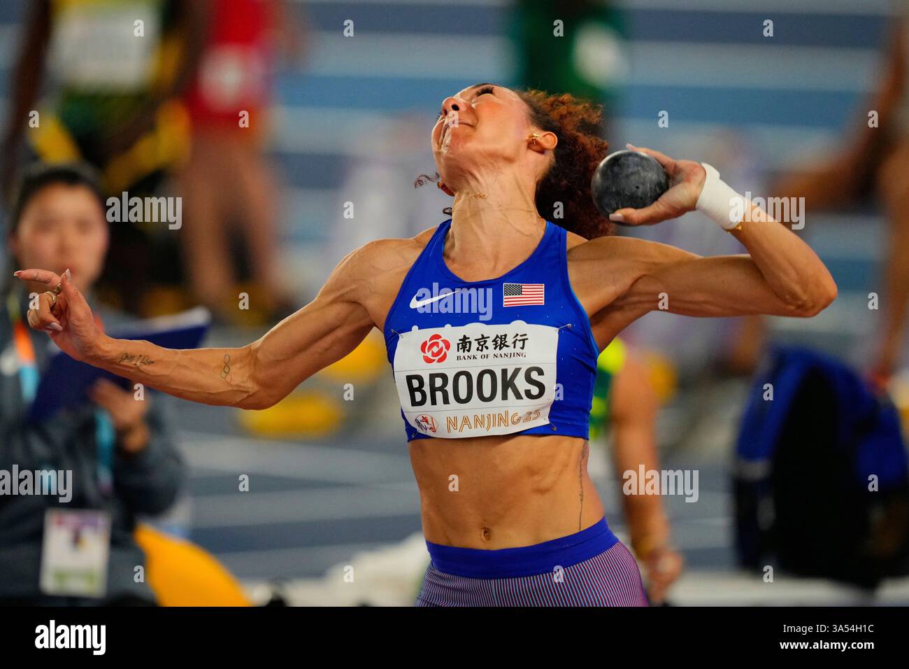 Taliyah Brooks of the United States competes in Pentathlon women's shot ...