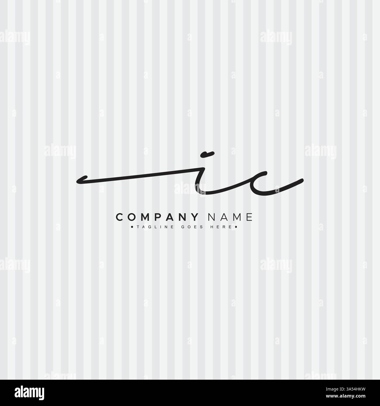 Handwritten Signature logo for Initial Letter IC - Vector Logo Template ...