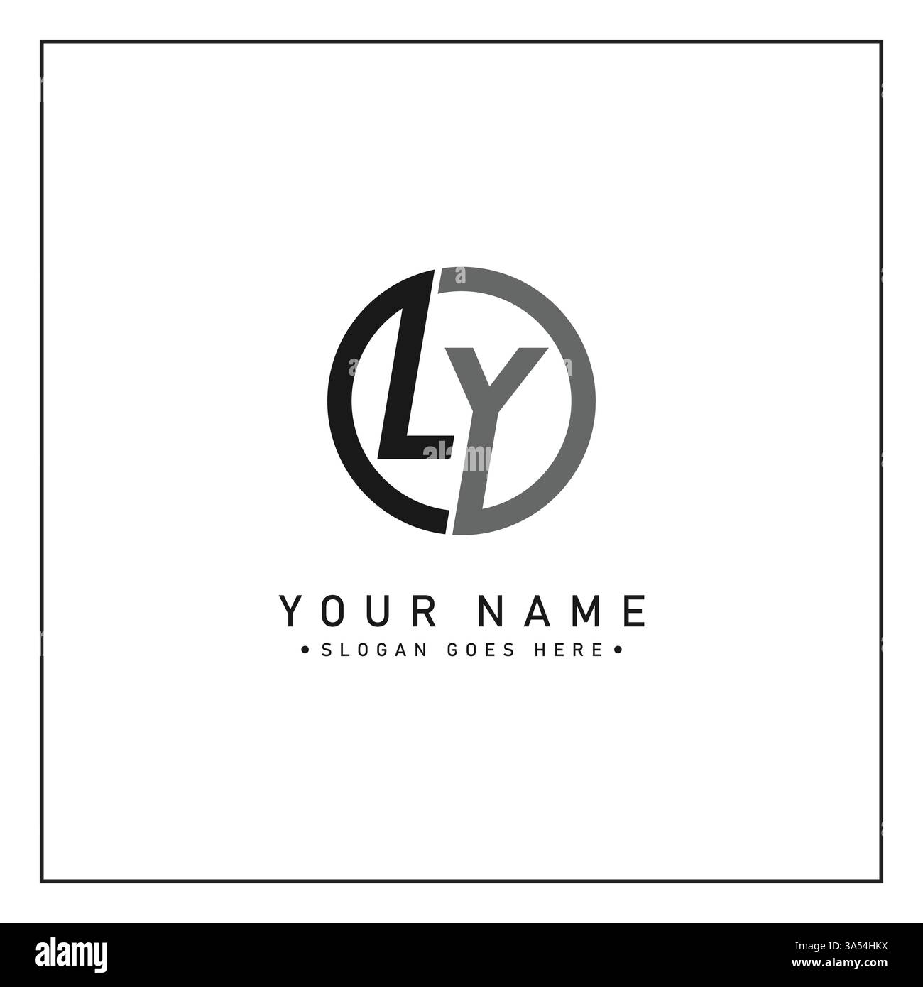 Abstract Letter LY Logo - Initial Monogram Template for Alphabet L and ...