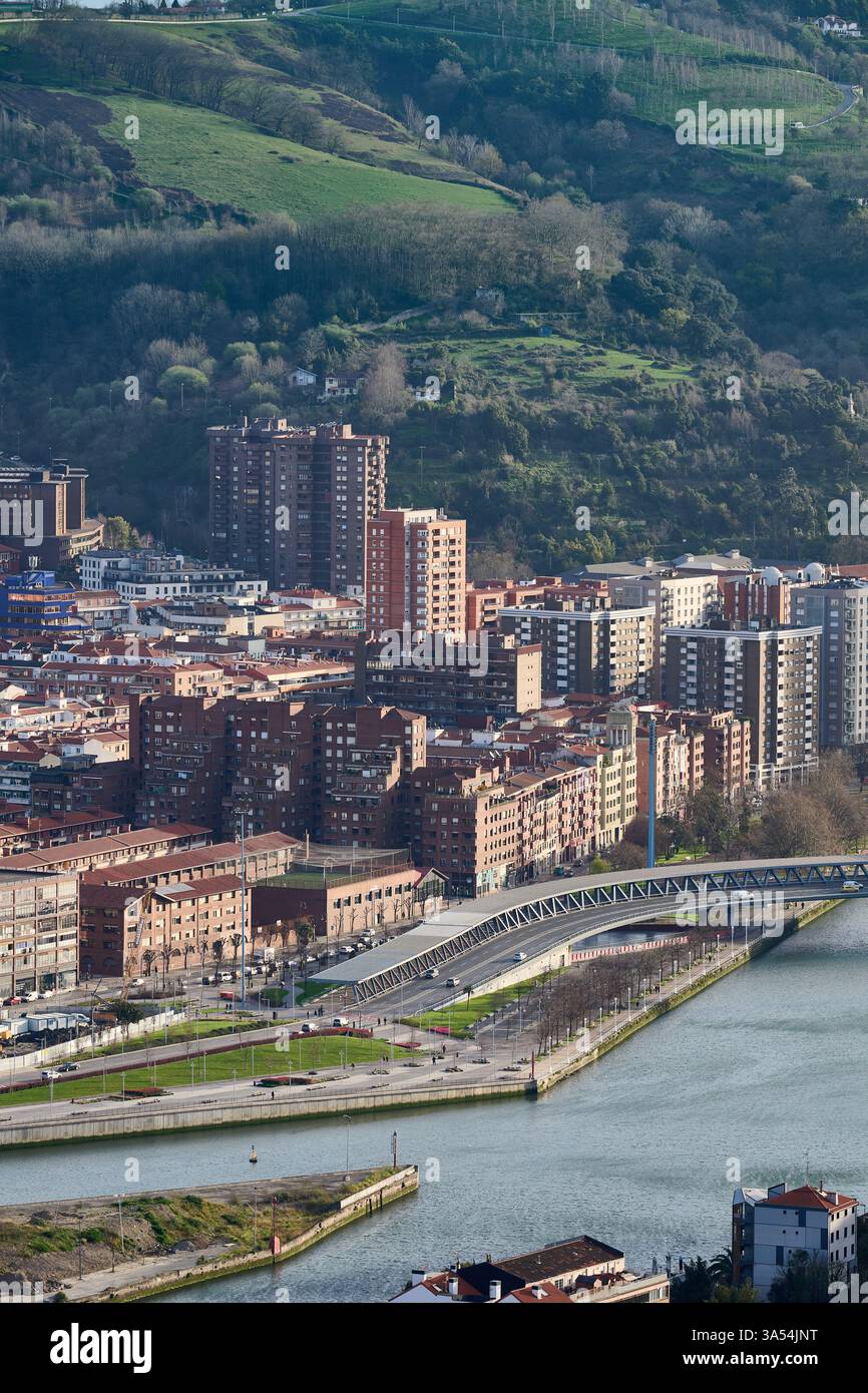03-07-2025, Bilbao, Vertical view of the skyscrapers and san mames ...