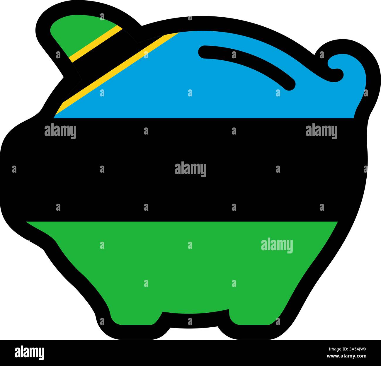 Flag of Zanzibar, piggy bank icon, vector symbol Stock Vector Image ...