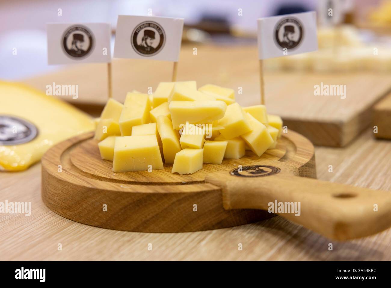 Cheese at the Dutch exhibition pavilion at FoodEx, Japan. , . 20250312 ...