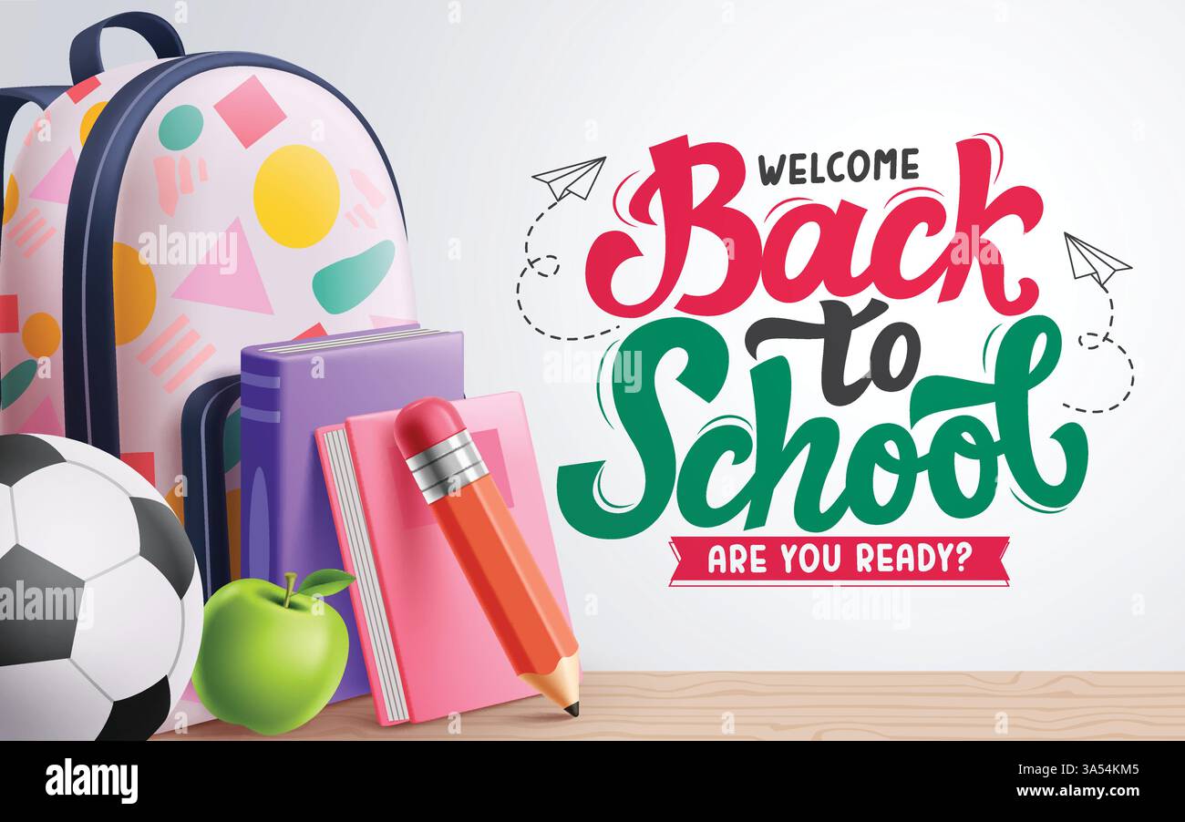 Welcome back to school clipart design. School greeting text with ...