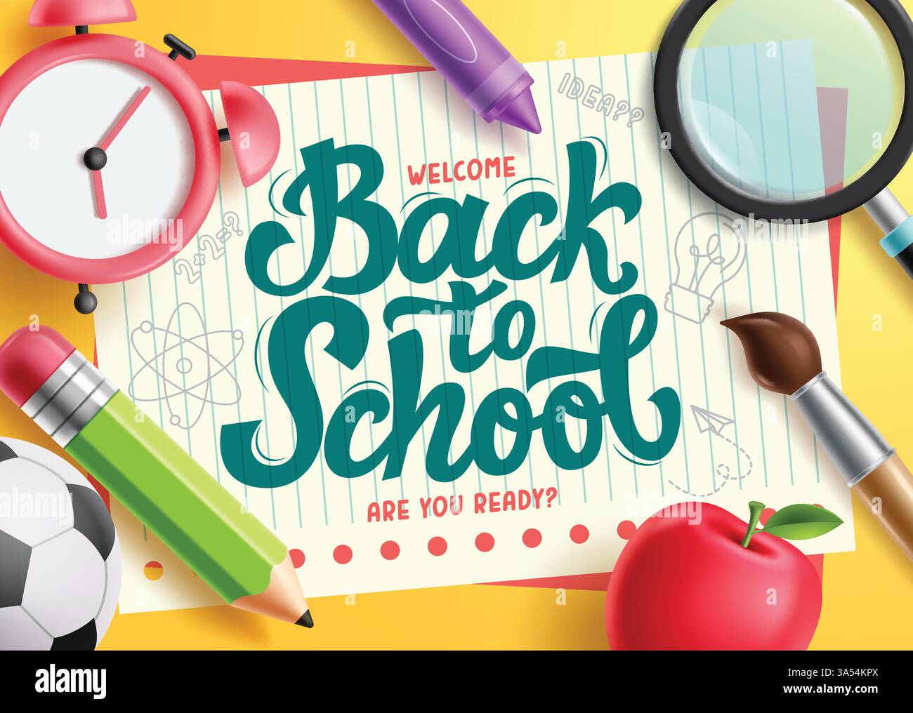 Welcome back to school clipart template. School greeting text in paper ...