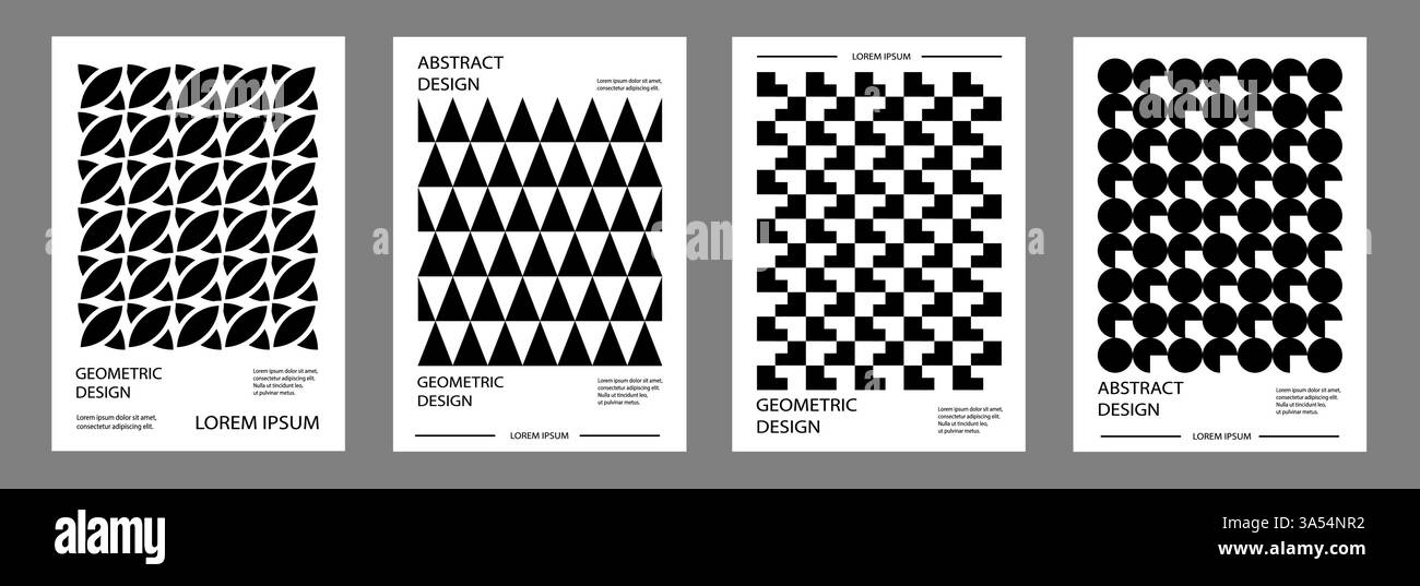 Abstract geometric posters. Brutalist forms. Swiss Design poster set ...