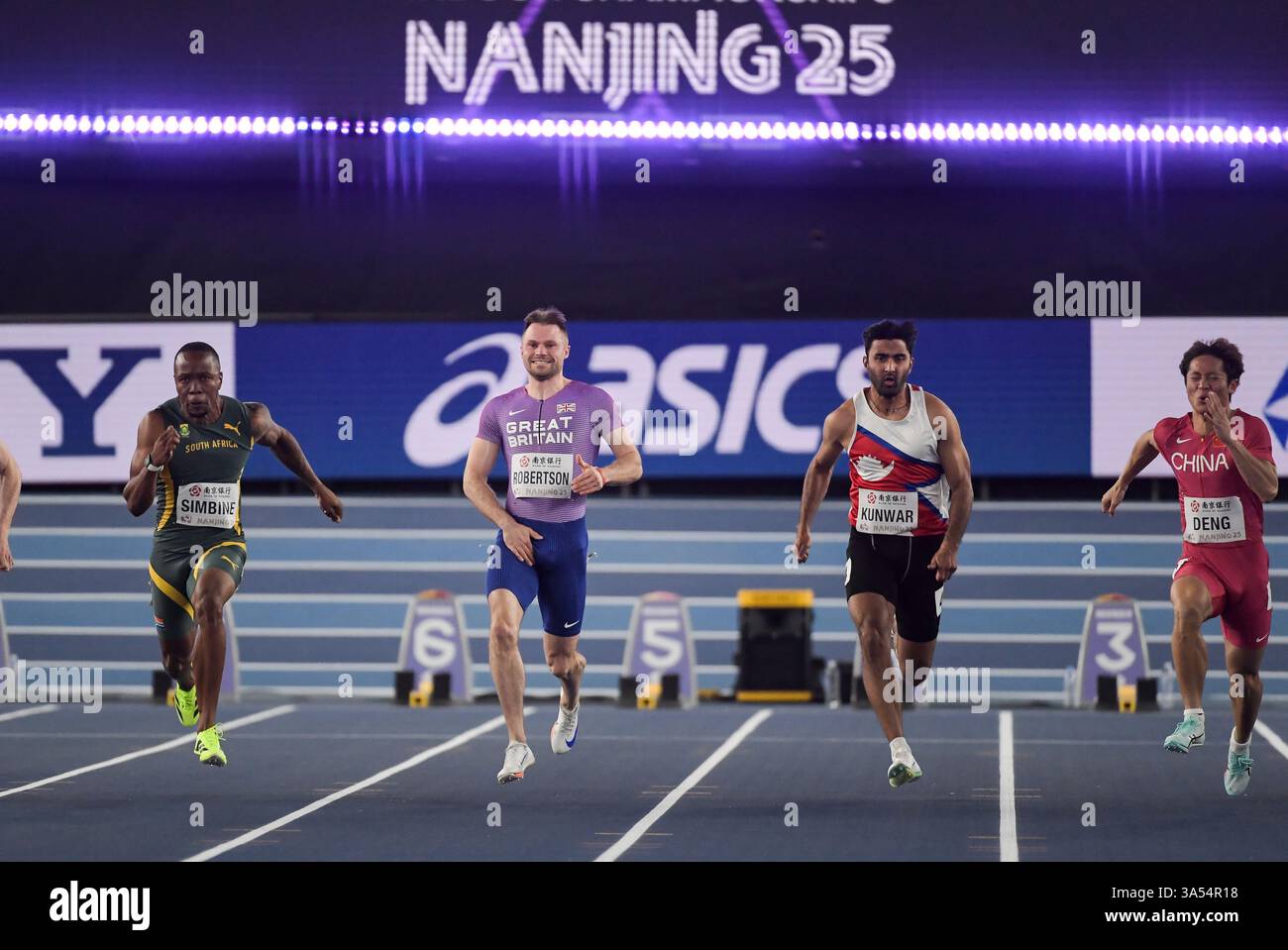 Andrew Robertson of Great Britain pulls up injured in the 60 meters ...