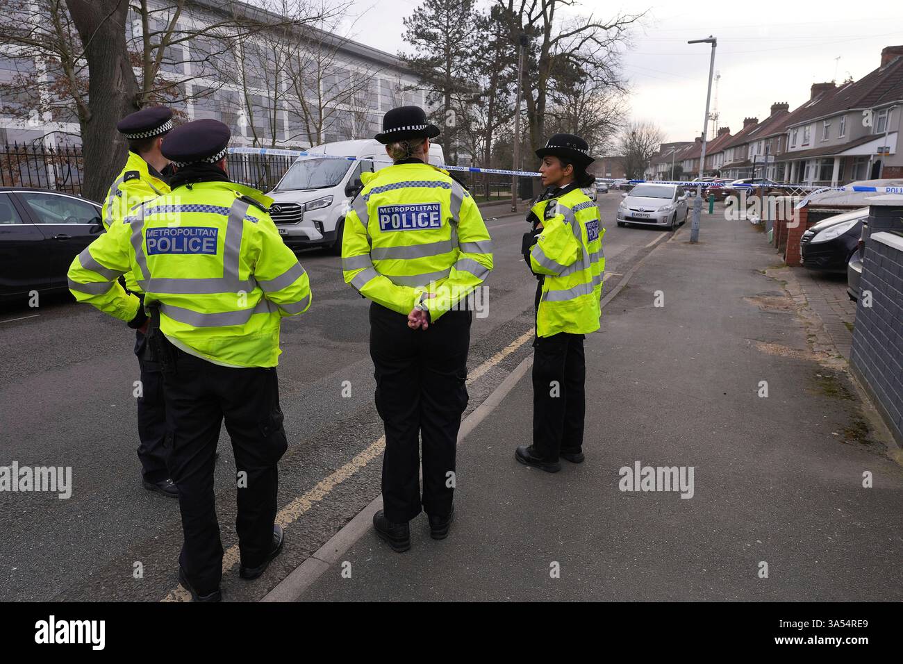 Police forces cordon off the area around the North Hyde electrical ...