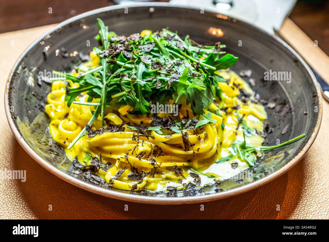 Pasta salad with mozzarella, cherry tomatoes, black olives, fresh ...