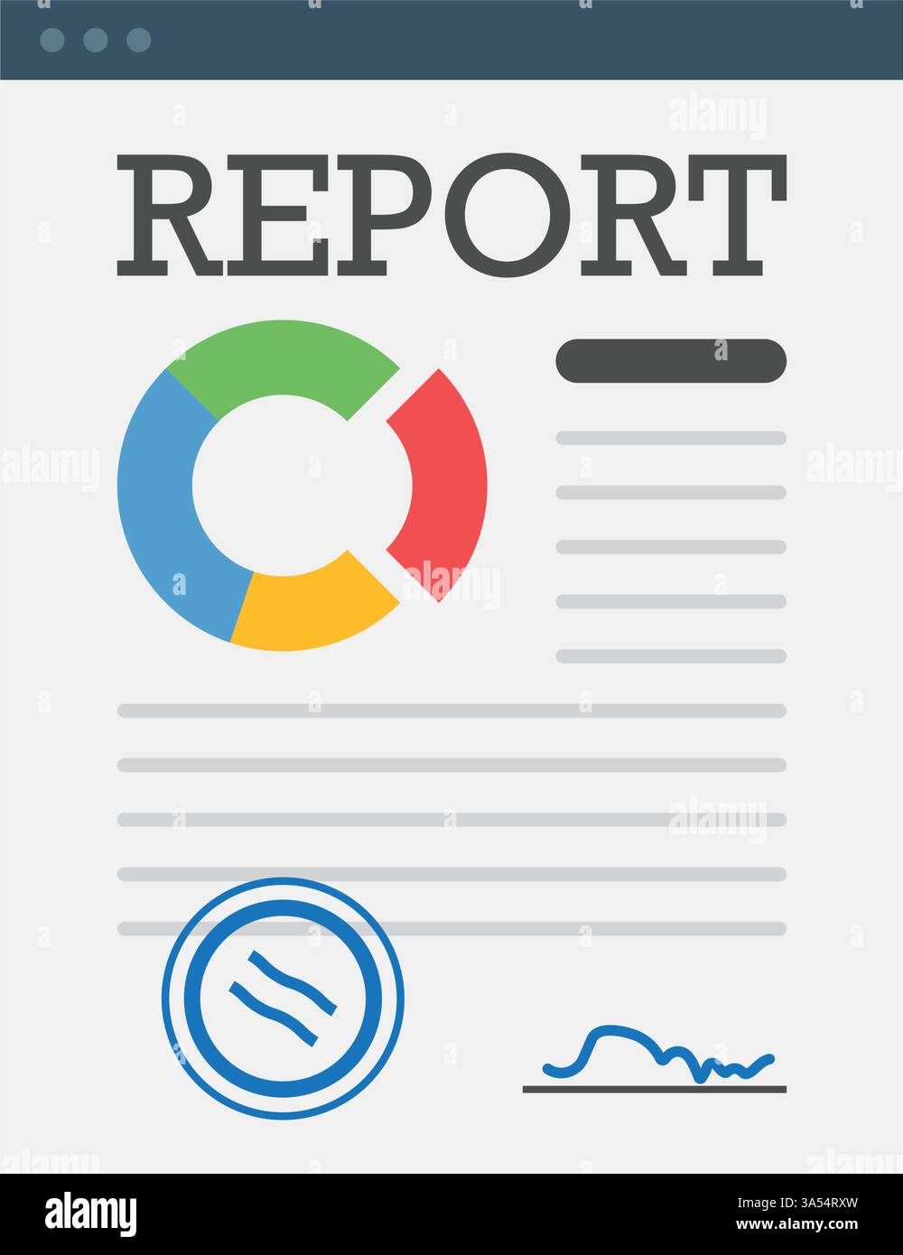 Report document icon in flat style. Dashboard plan vector illustration ...