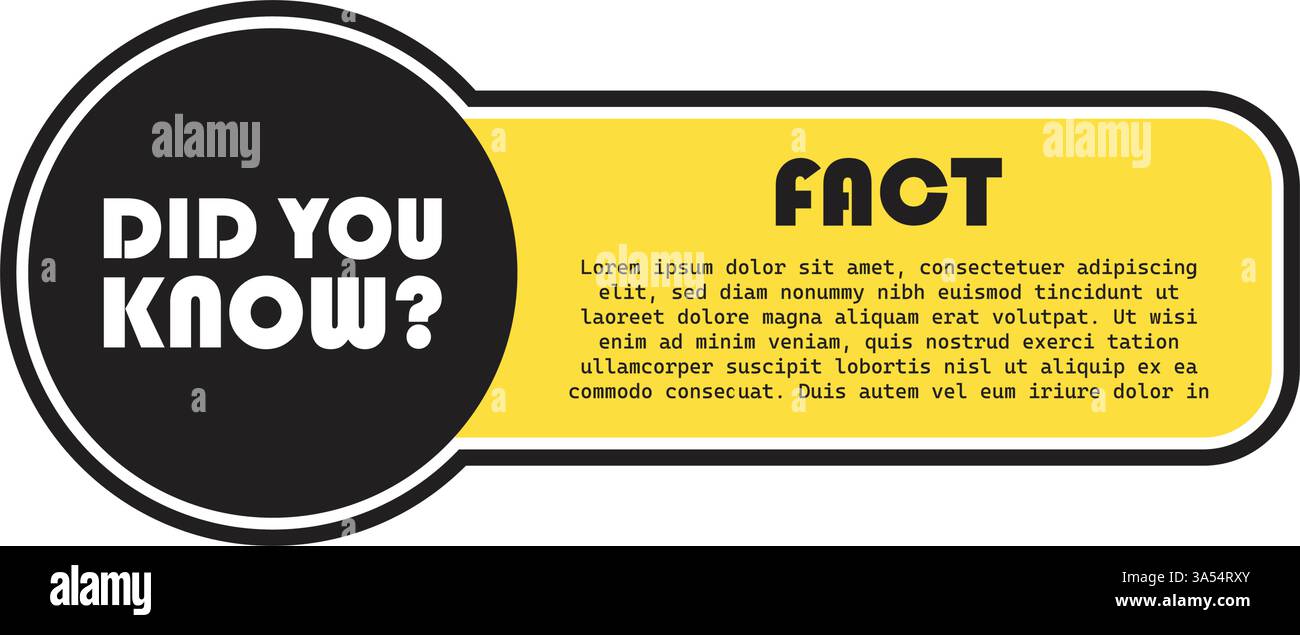 Did you know icon in flat style. Banner interesting facts vector ...