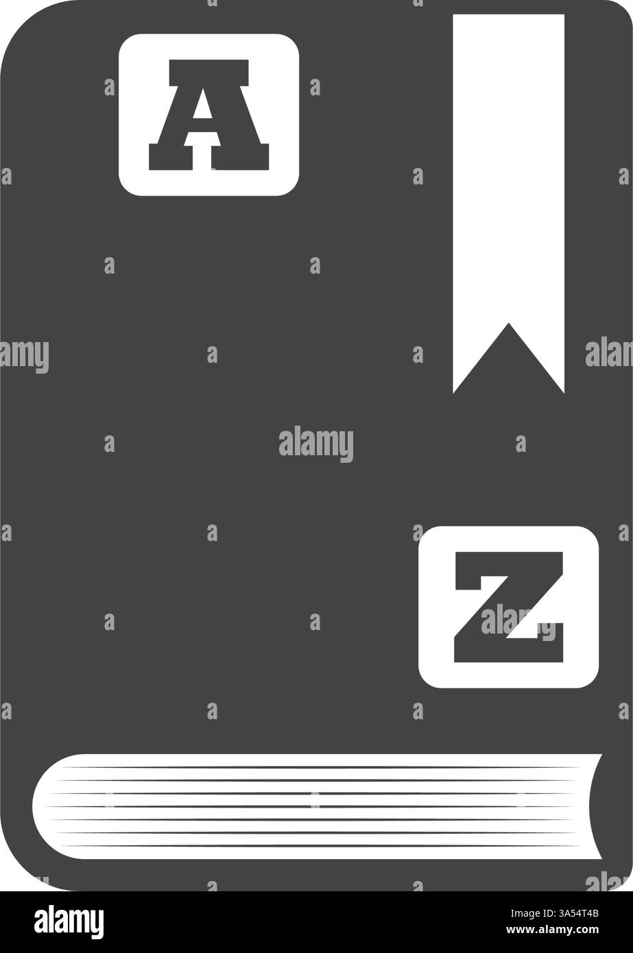 Glossary book icon in flat style. Guidebook encyclopedia vector ...