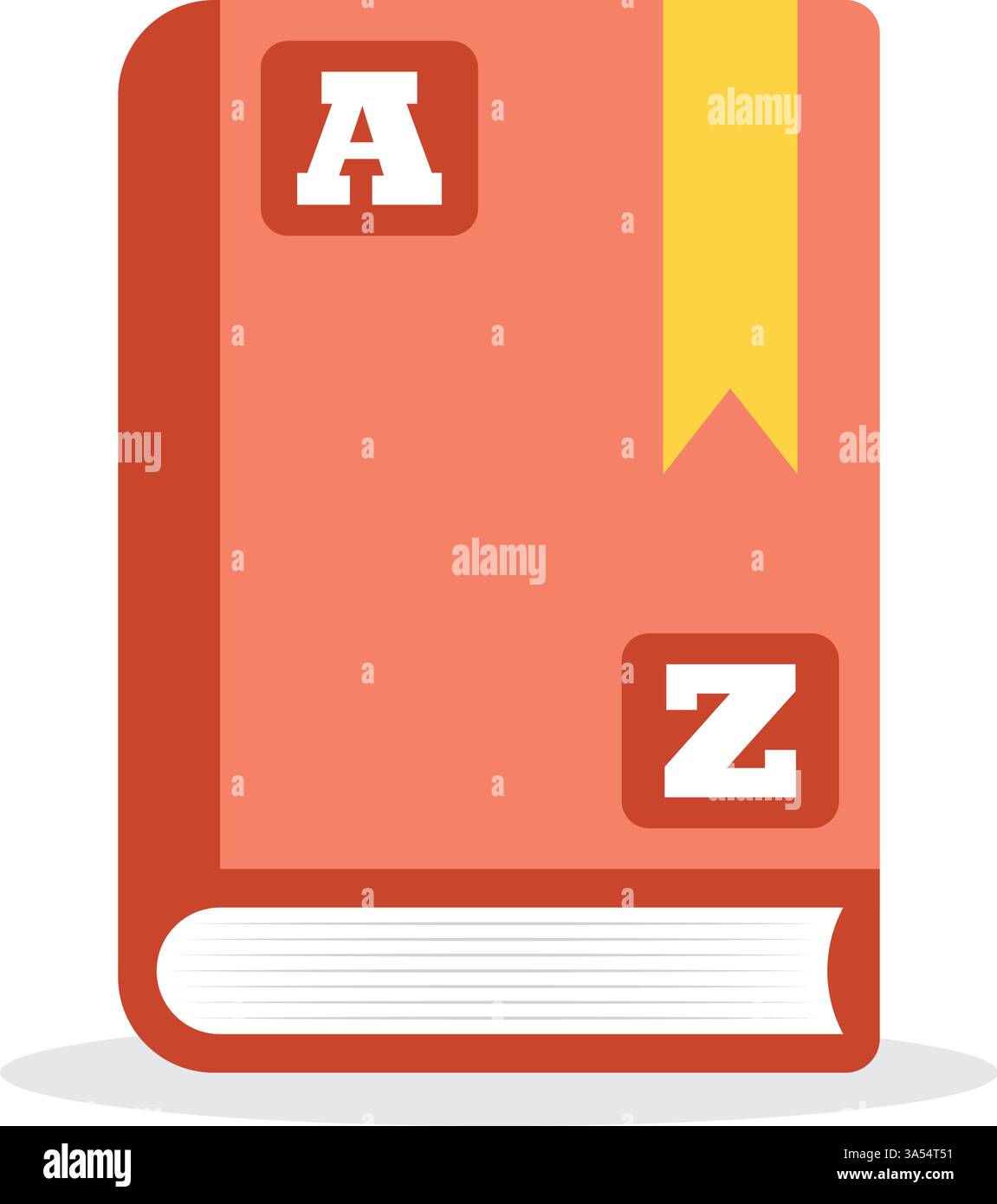 Glossary book icon in flat style. Guidebook encyclopedia vector ...