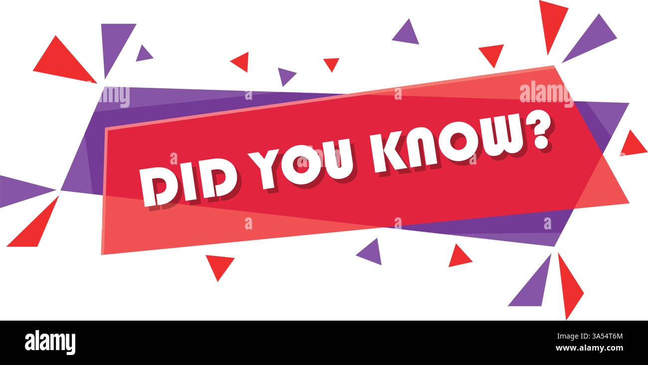 Did you know icon in flat style. Banner interesting facts vector ...