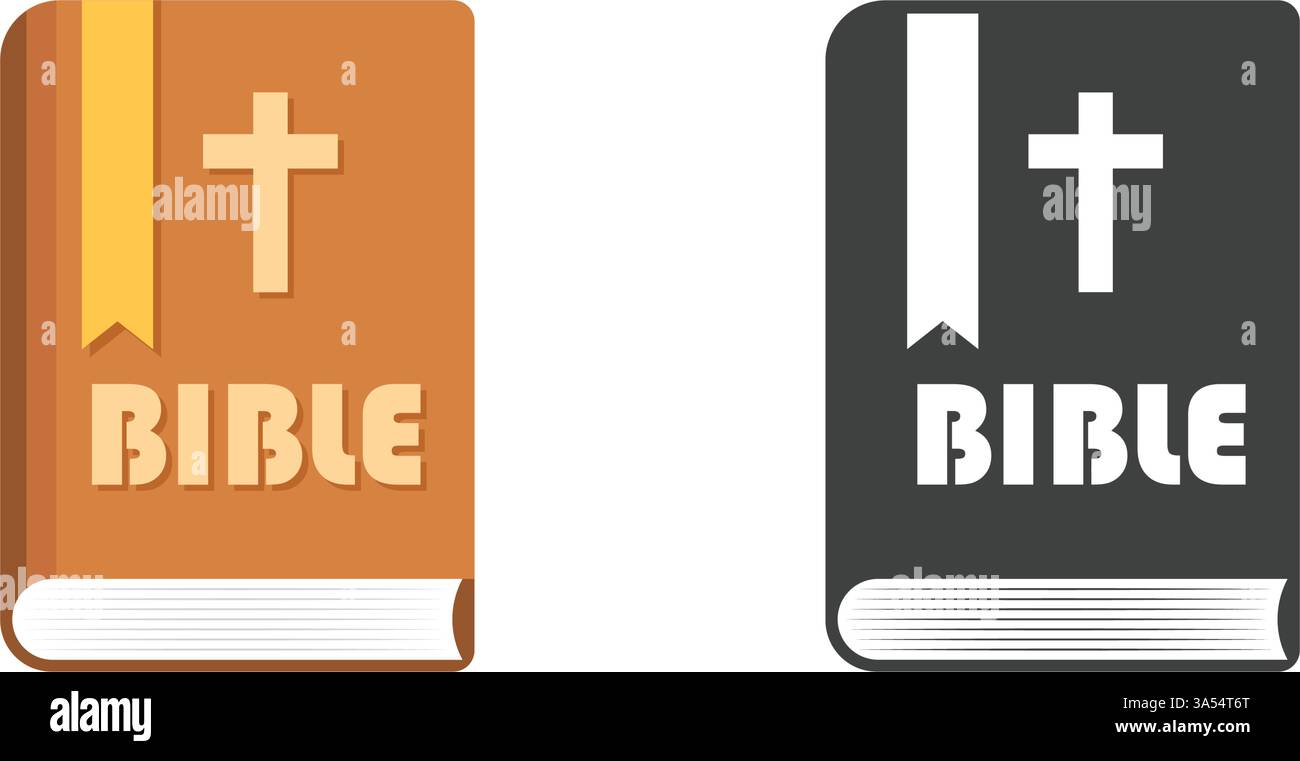 Holy bible icon in flat style. Christianity book vector illustration on ...