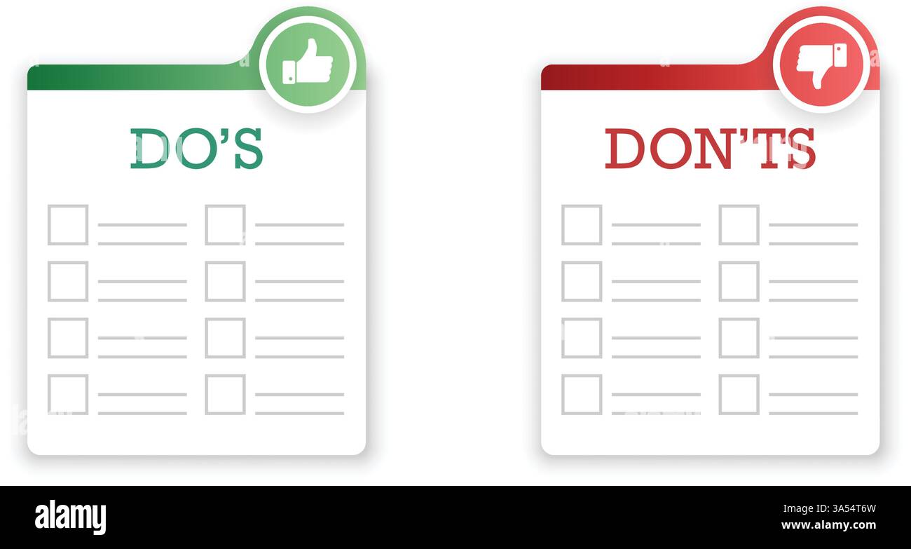 Do and dont icon in flat style. Dos and Don'ts vector illustration on ...