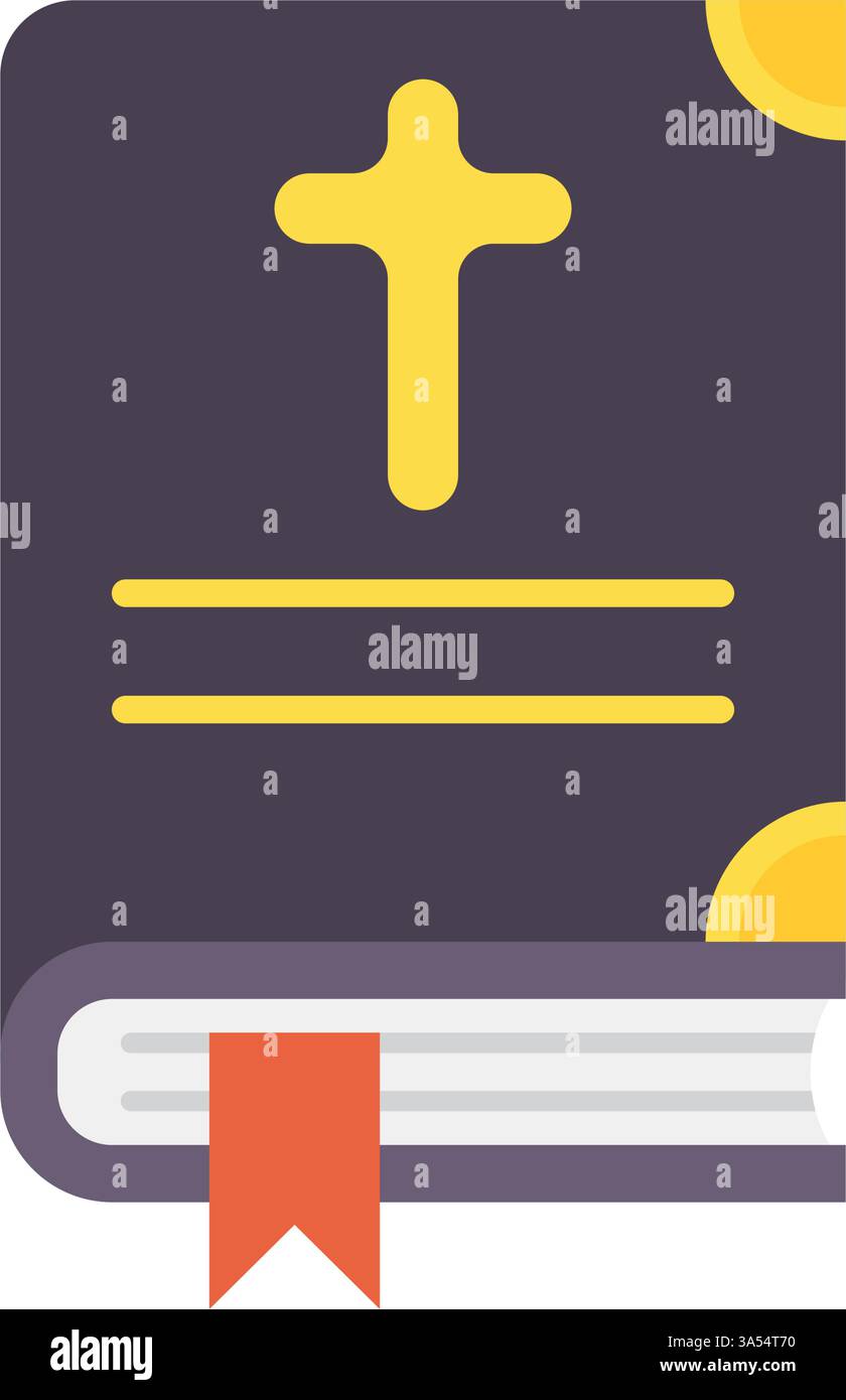 Holy bible icon in flat style. Christianity book vector illustration on ...