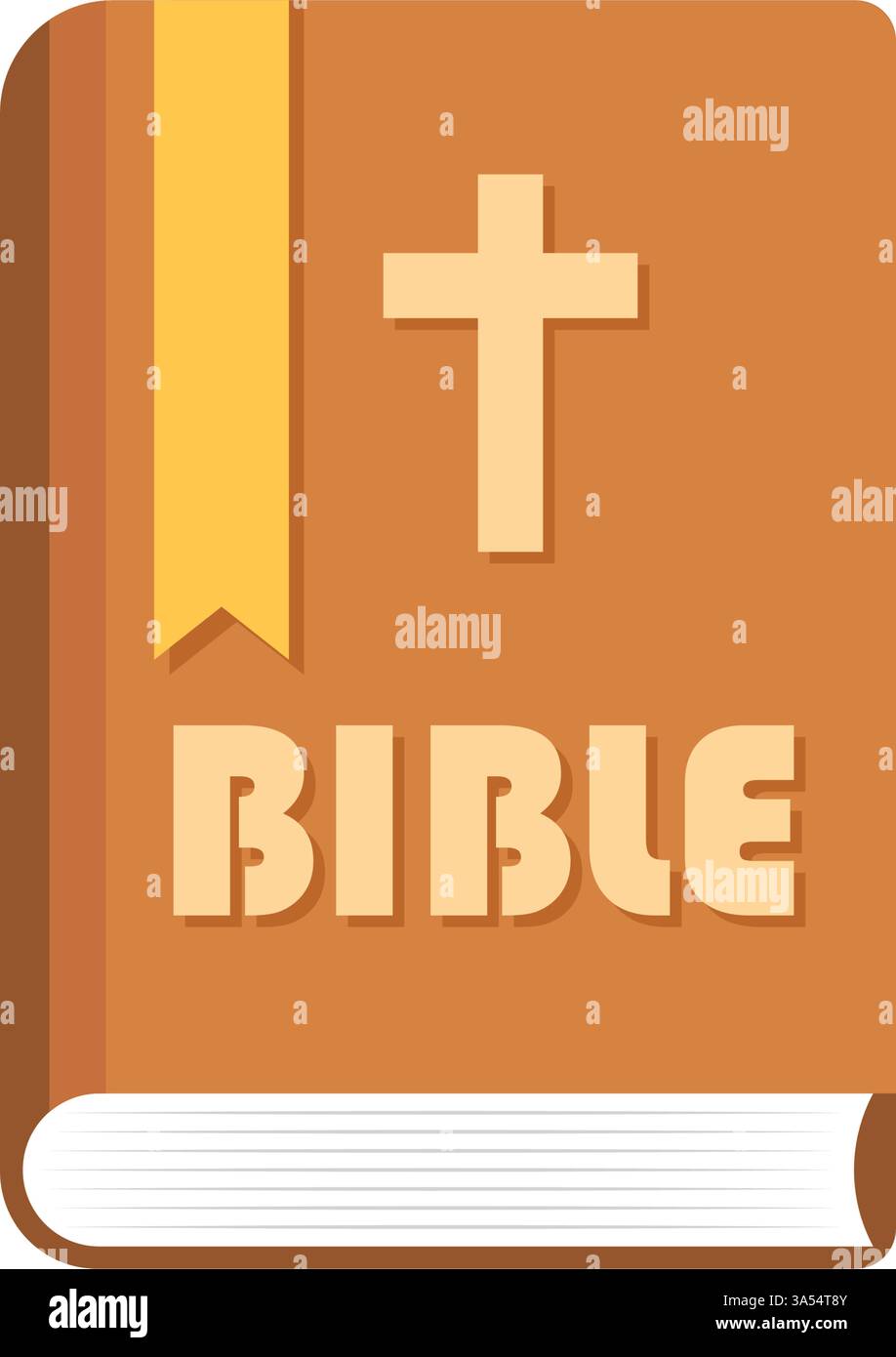 Holy bible icon in flat style. Christianity book vector illustration on ...