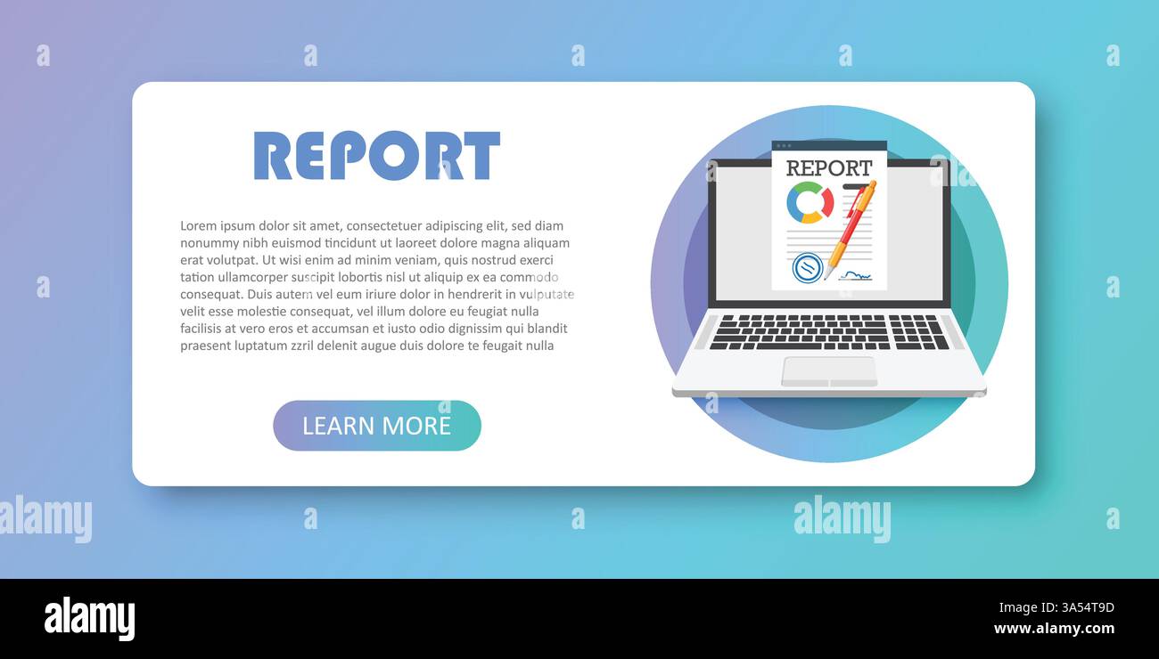 Report document icon in flat style. Dashboard plan vector illustration ...