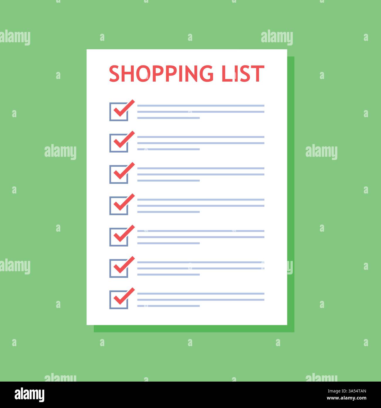 Shopping list icon in flat style. Memo pages vector illustration on ...