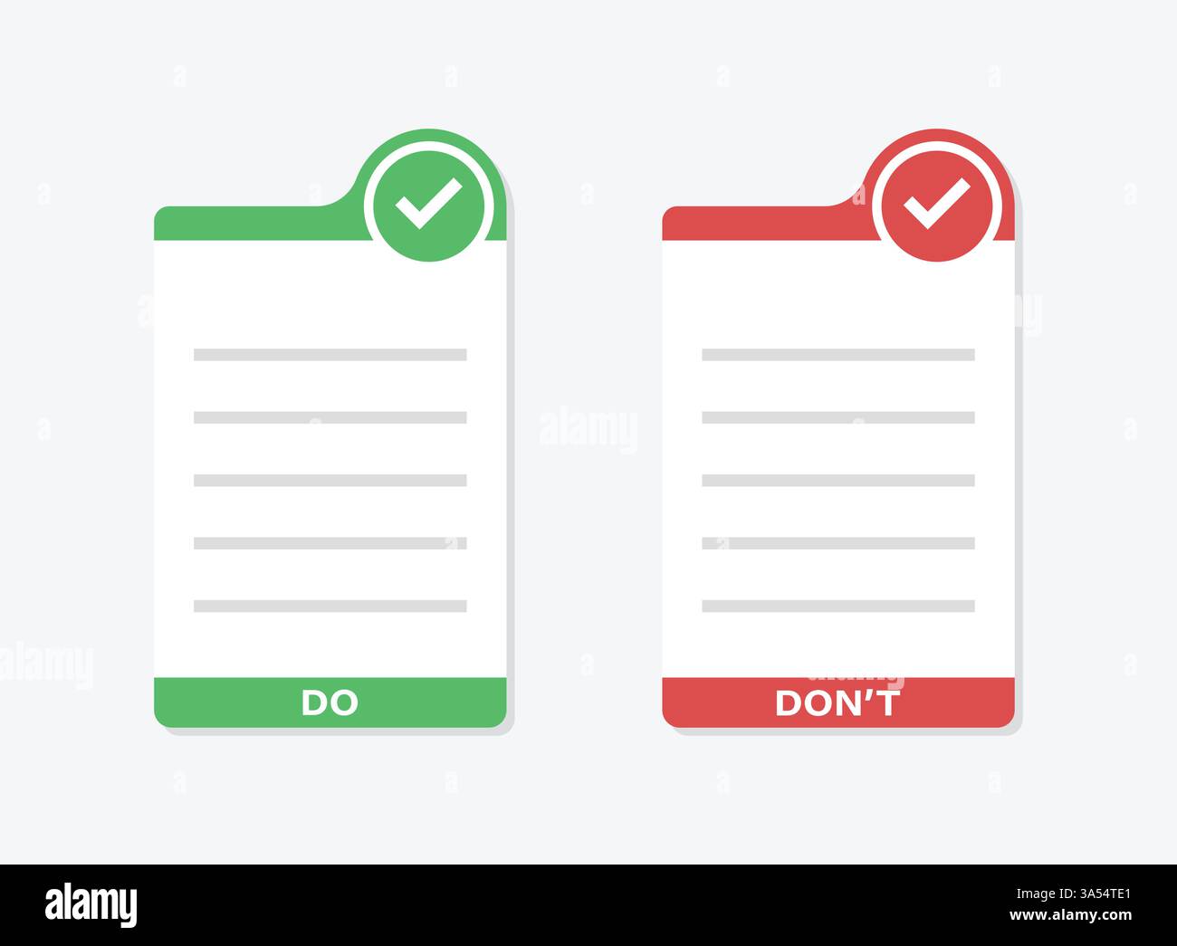 Do and dont icon in flat style. Dos and Don'ts vector illustration on ...