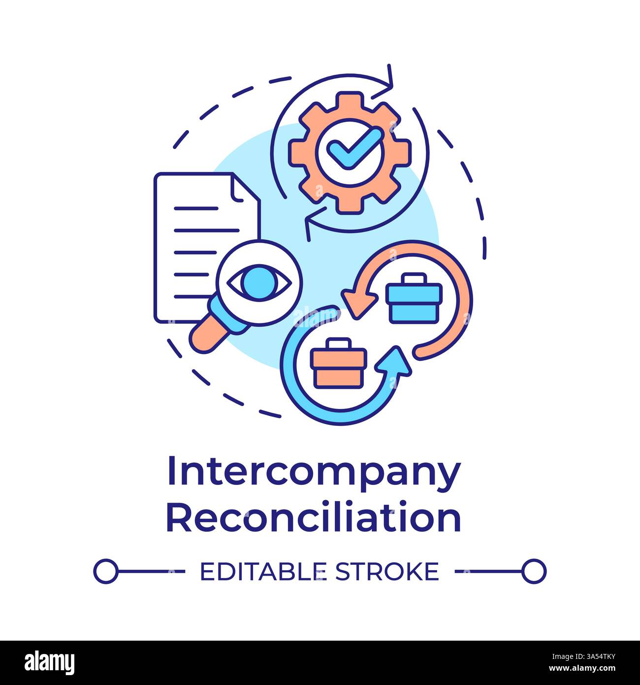 Intercompany reconciliation multi color concept icon Stock Vector Image ...