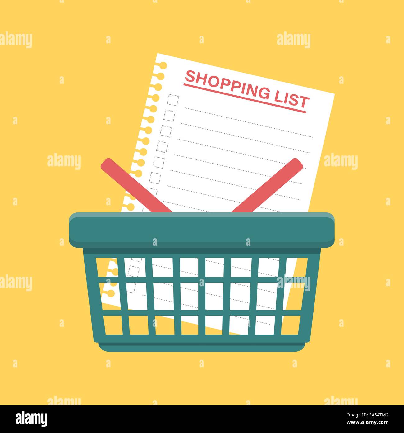 Shopping list icon in flat style. Memo pages vector illustration on ...