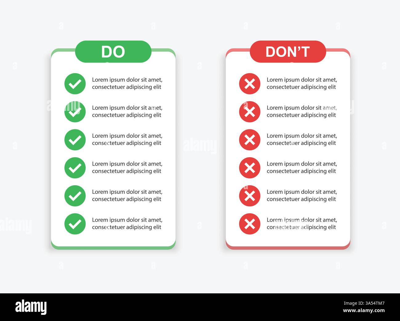 Do and dont icon in flat style. Dos and Don'ts vector illustration on ...