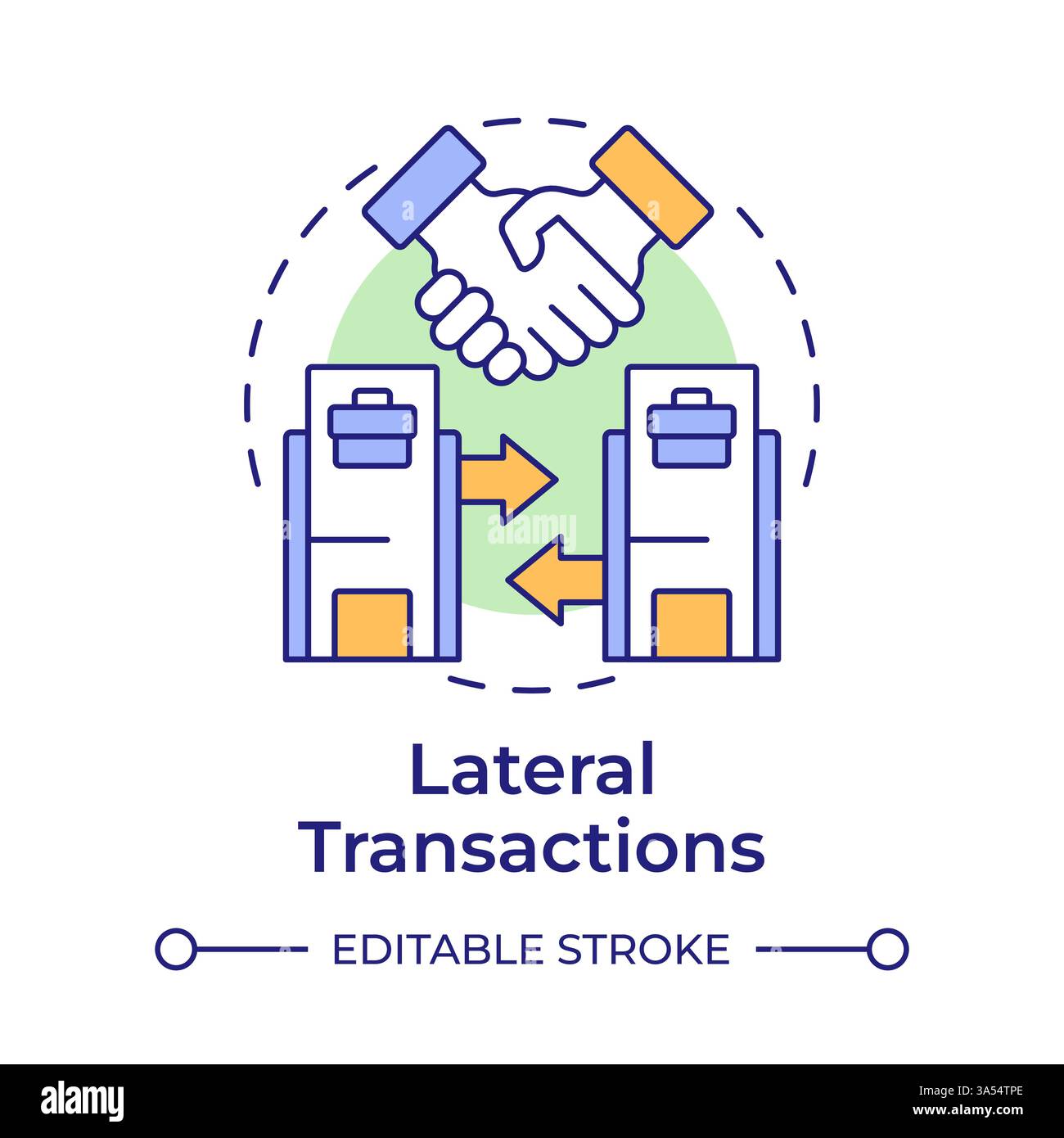 Lateral transactions multi color concept icon Stock Vector Image & Art ...