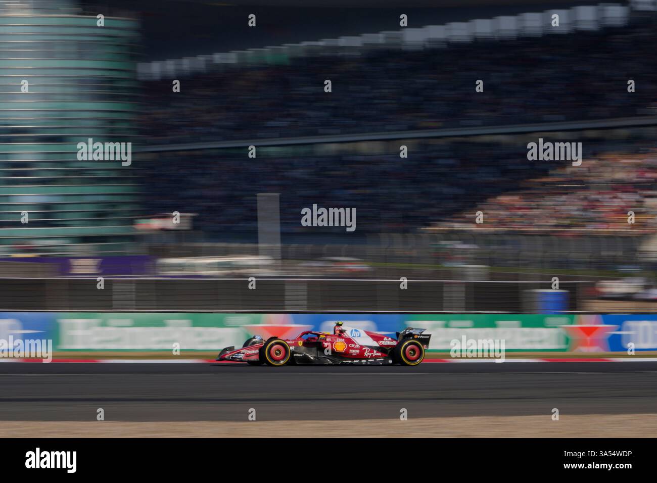 Ferrari driver Lewis Hamilton of Britain steers his car during the ...