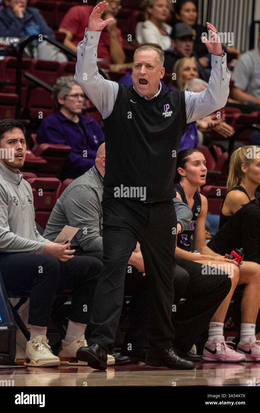March 20 2025 Palo Alto CA, U.S.A. Portland head coach Michael Meek ...
