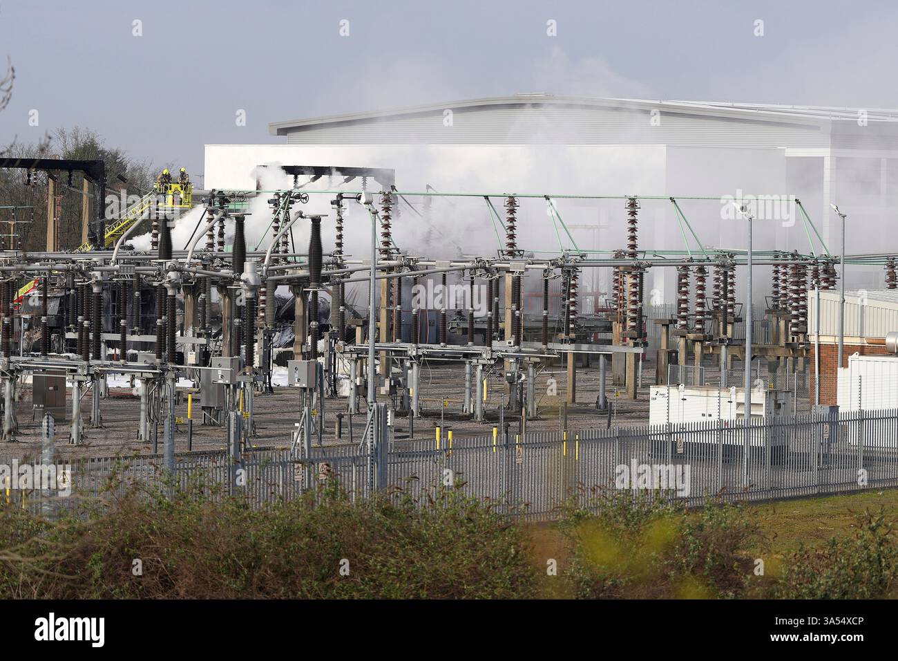 Firefighters extinguish the fire at the North Hyde electrical ...