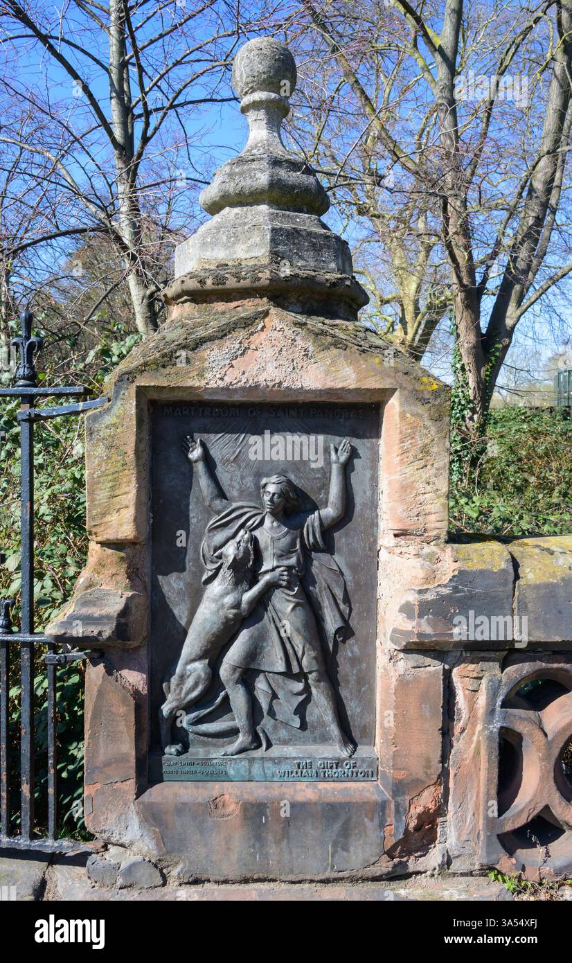 London, UK. Gloucester Gate Bridge, Regents Park, Camden. Bronze plaque ...