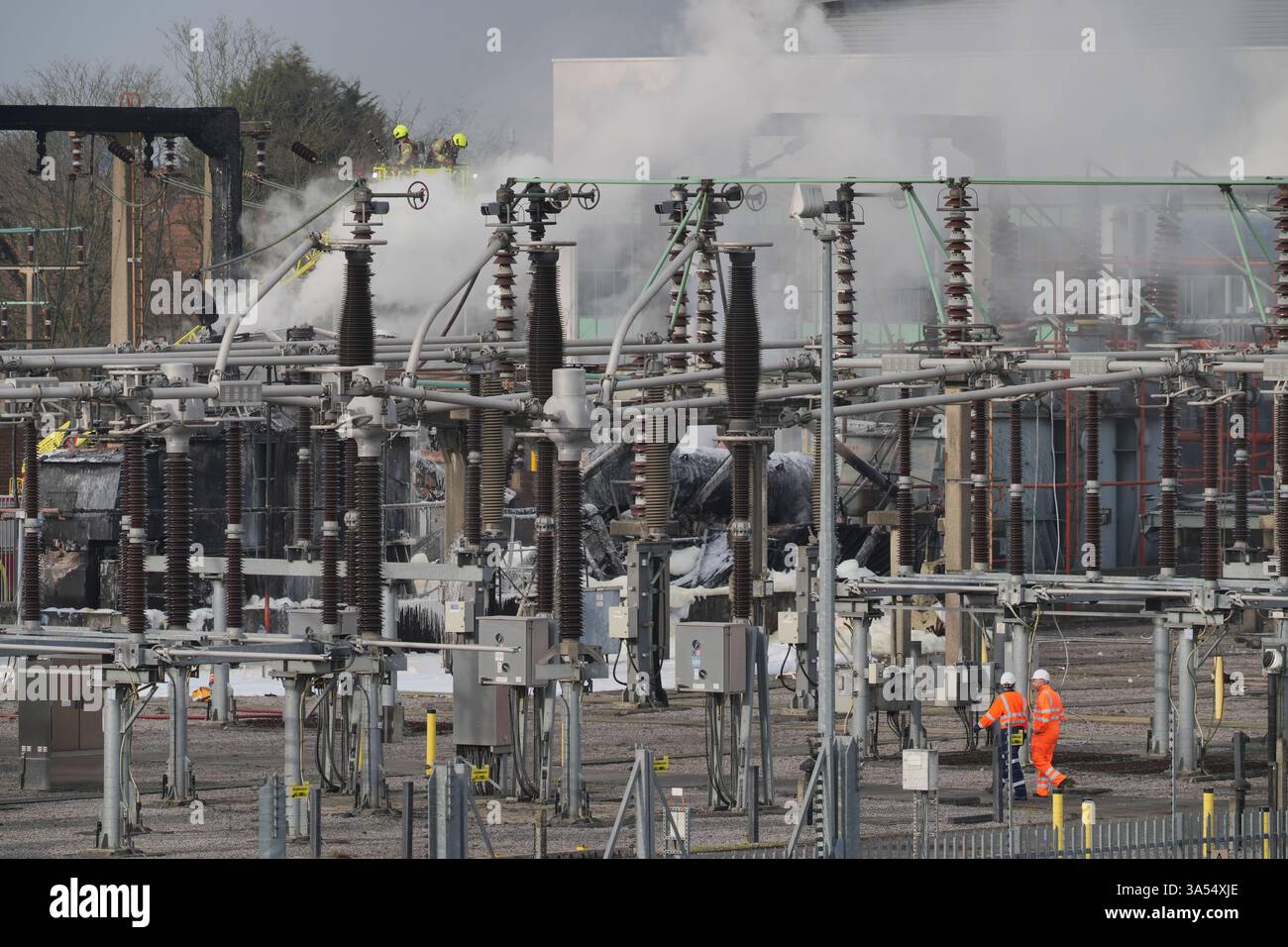 Firefighters at the North Hyde electrical substation which caught fire ...