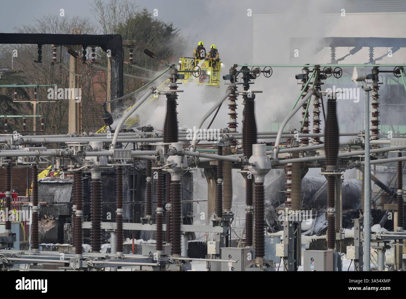 Firefighters at the North Hyde electrical substation which caught fire ...