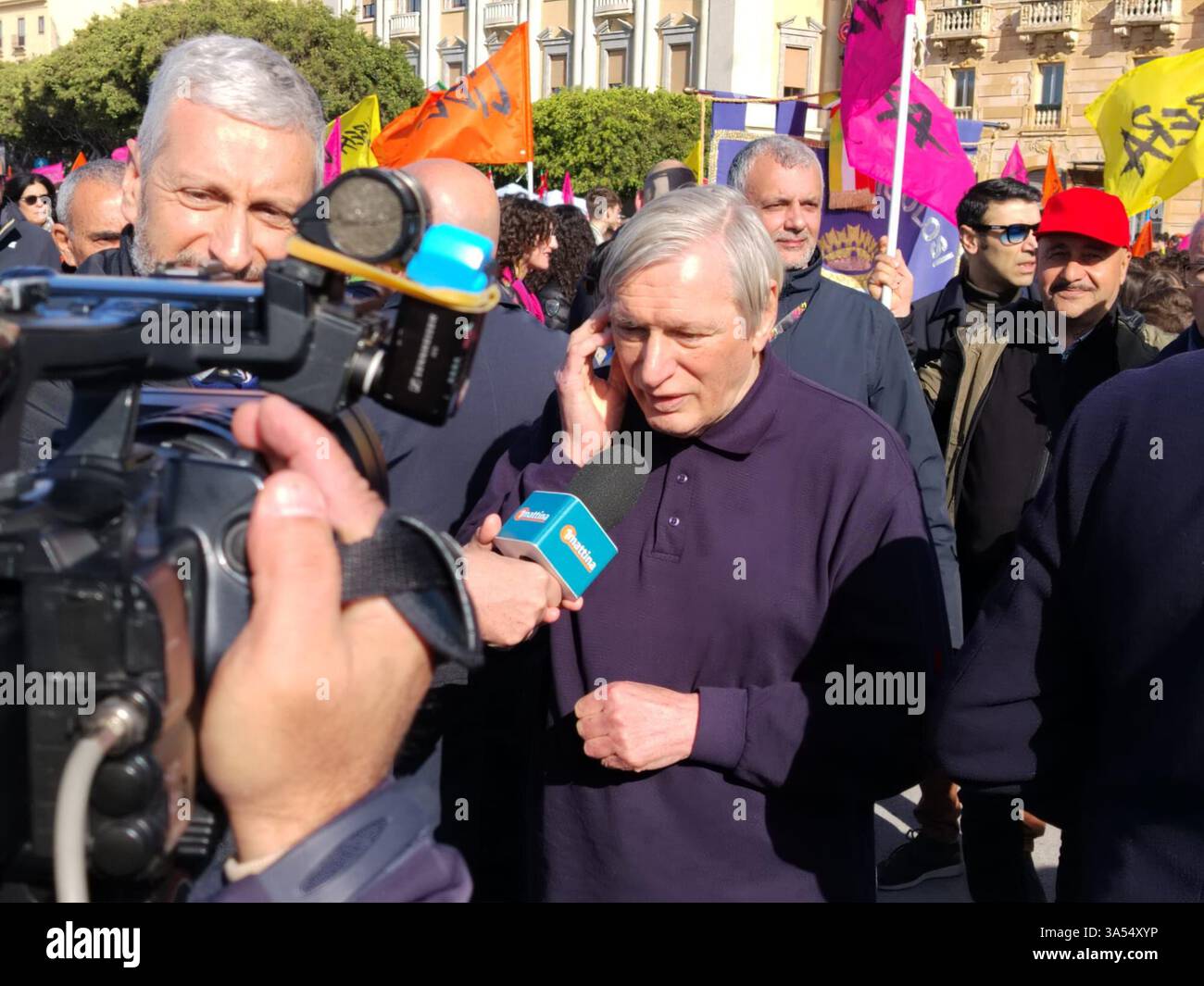 Trapani, Italia. 21st Mar, 2025. Don Luigi Ciotti durante la giornata ...