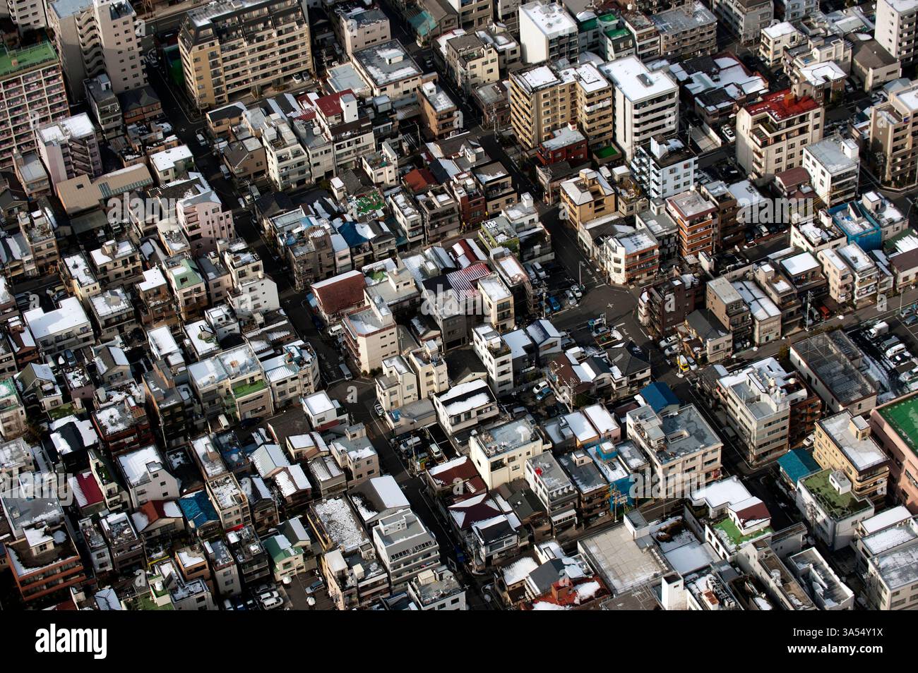 Local neighborhood view of metropolitan Tokyo cityscape as seen near ...