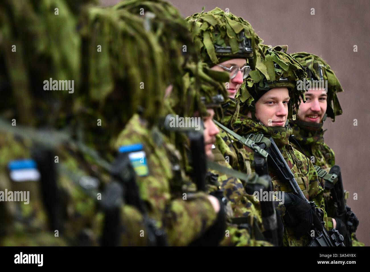 Estonian troops waiting for the arrival of the Prince of Wales at Tapa ...