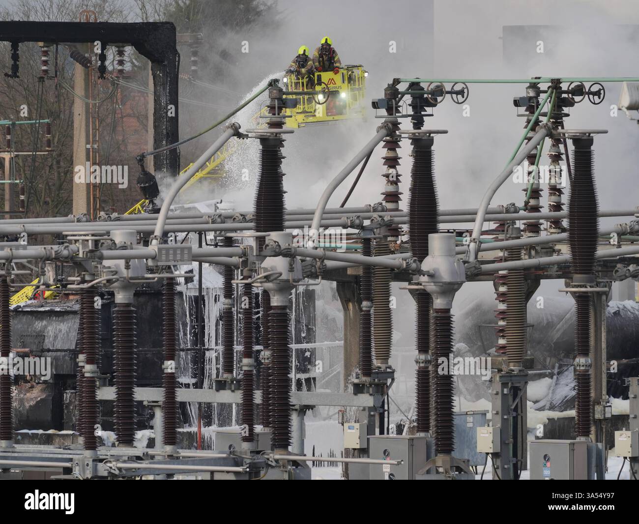 Firefighters at the North Hyde electrical substation which caught fire ...