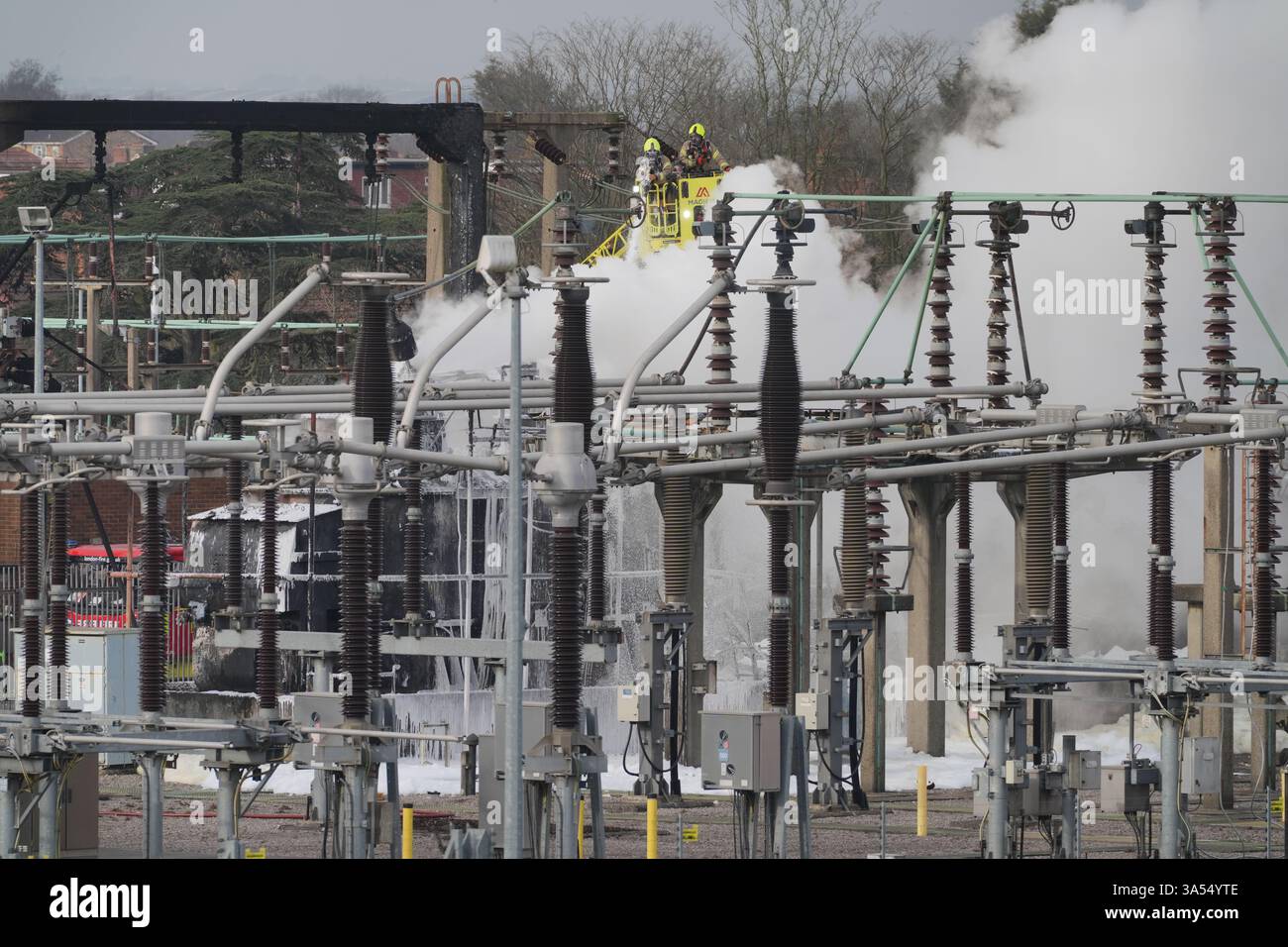 Firefighters at the North Hyde electrical substation which caught fire ...