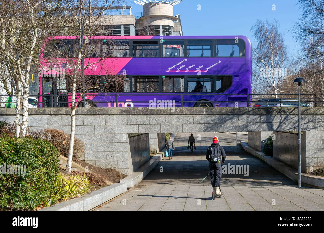 Underpass pedestrian pathway in Milton Keynes Central, Buckinghamshire ...