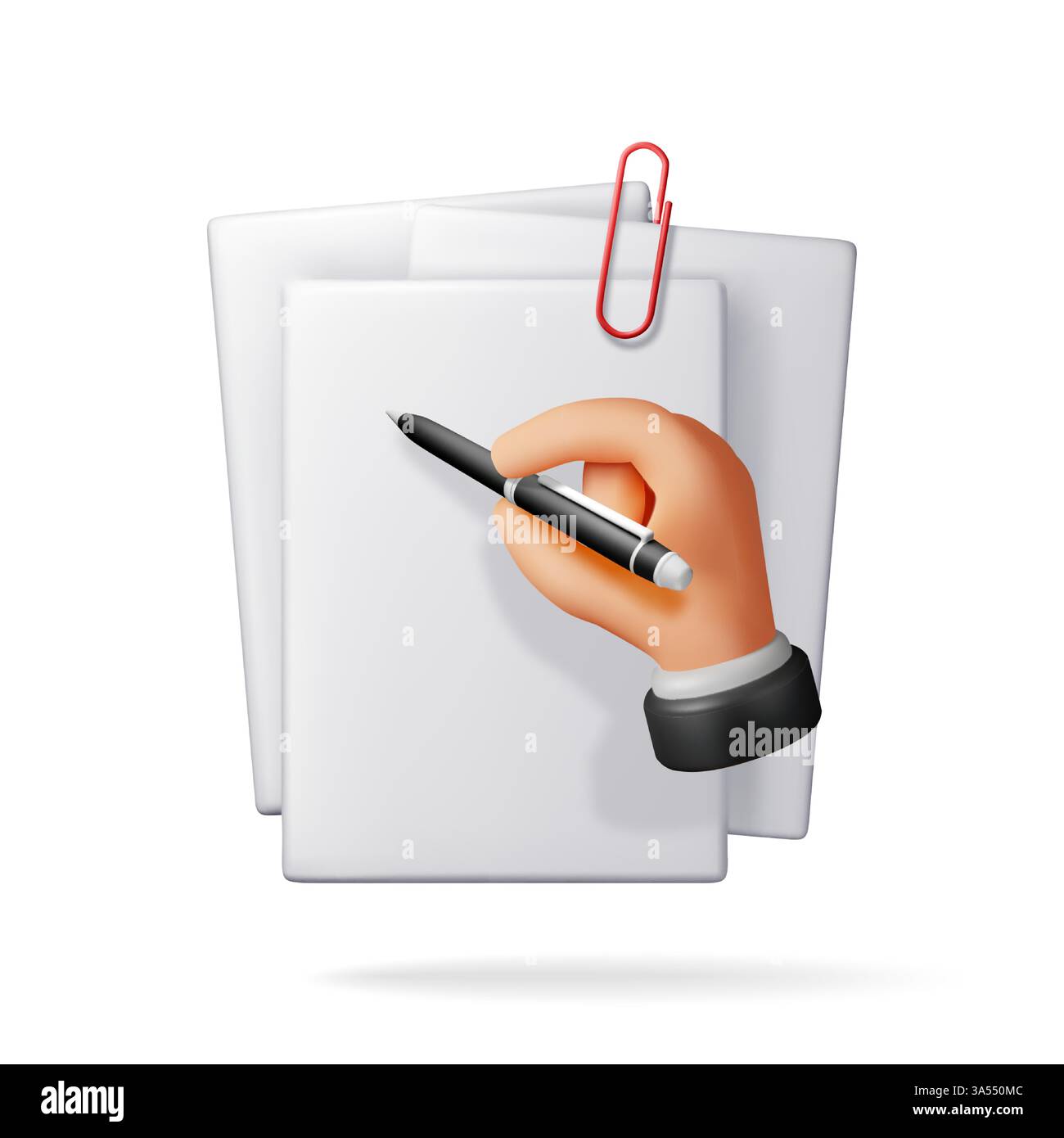 Notebook pen in hand Stock Vector Images - Alamy