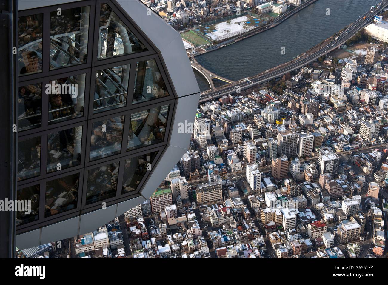 View from the Tembo Galleria level at Tokyo Skytree of the "Air Walk ...