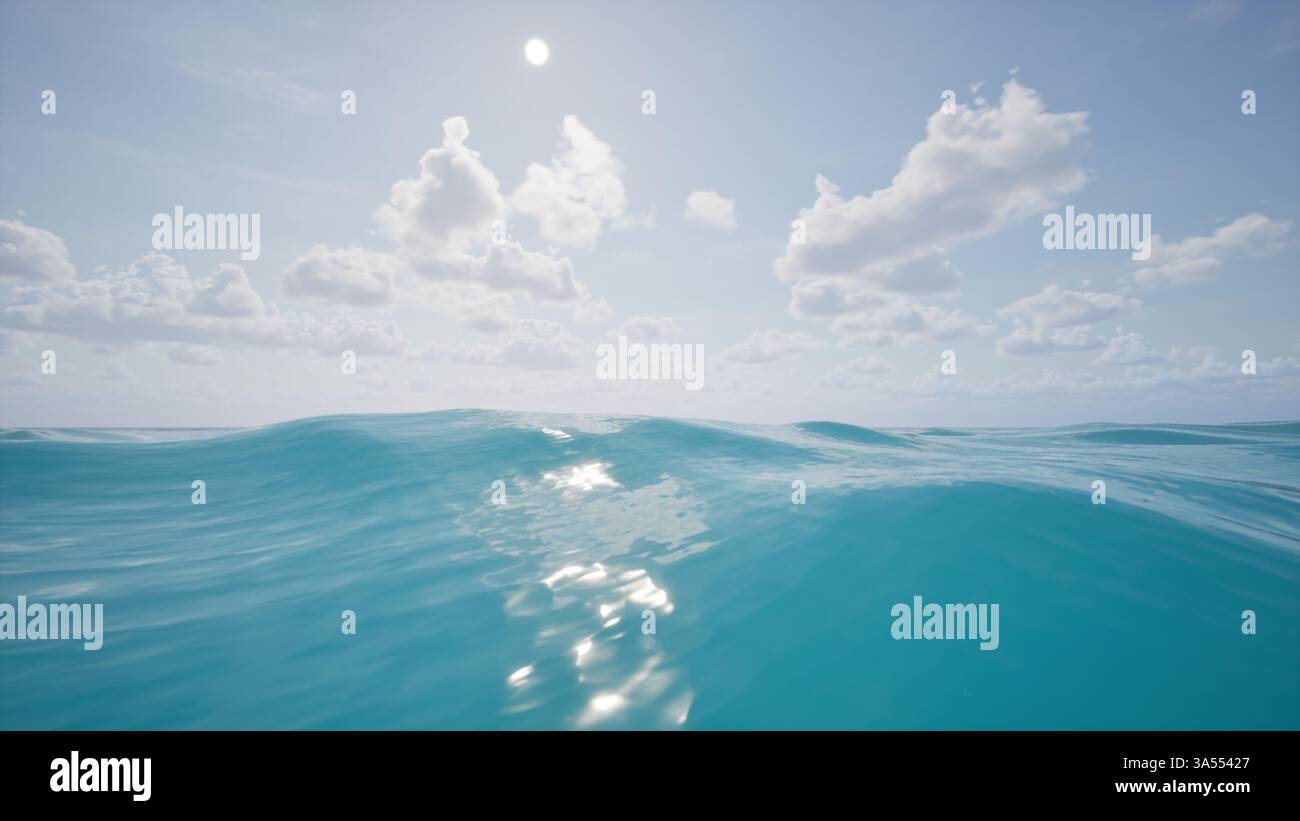 Minimalistic landscape, peaceful sea scene, ocean waves, clear water ...