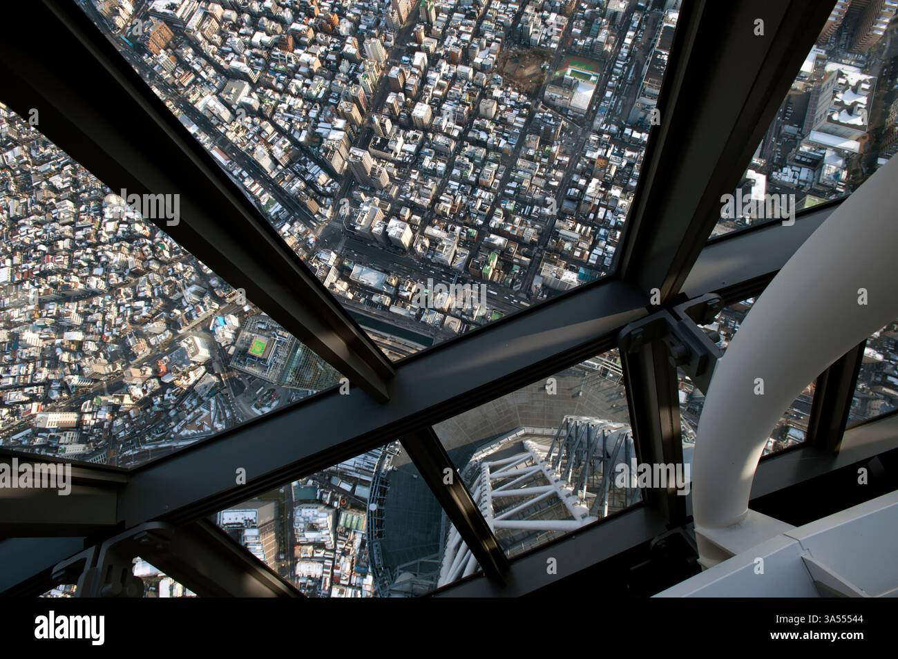 View from the Tembo Galleria level of the Tokyo Skytree looking down at ...