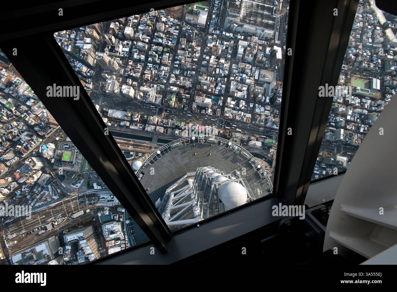 View from the Tembo Galleria level of the Tokyo Skytree looking down at ...
