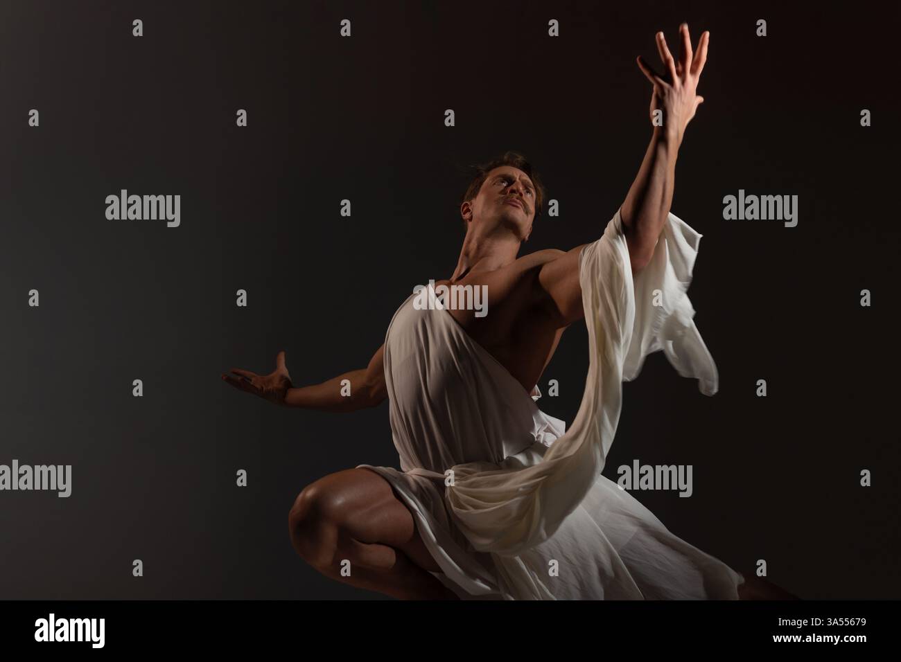 A muscular, athletic figure embodying Zeus, the ancient Greek god of ...